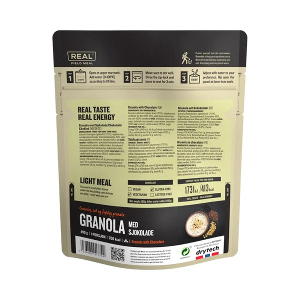 Real Turmat Light Meal - Granola with chocolate | Sportfishtackle.dk